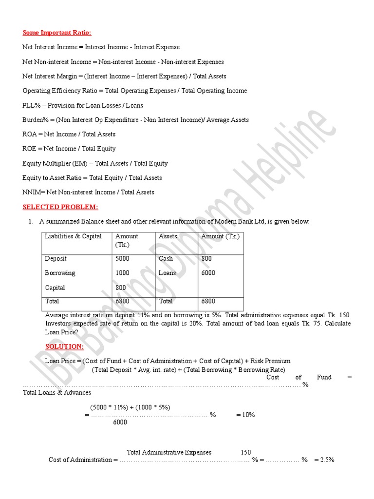 Math For Financial Institutions | PDF | Interest | Expense