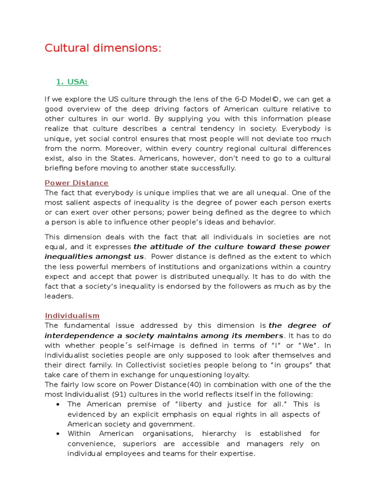 Cultural Dimensions | PDF