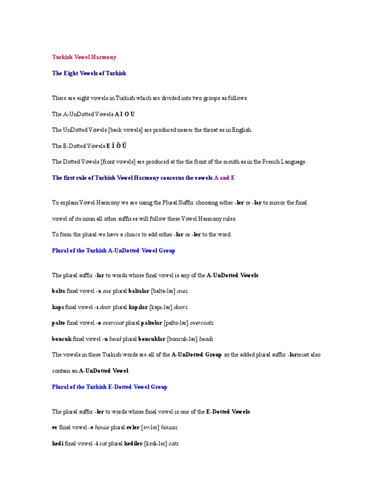 Turkish Vowel Harmony | PDF | Human Voice | Phonology