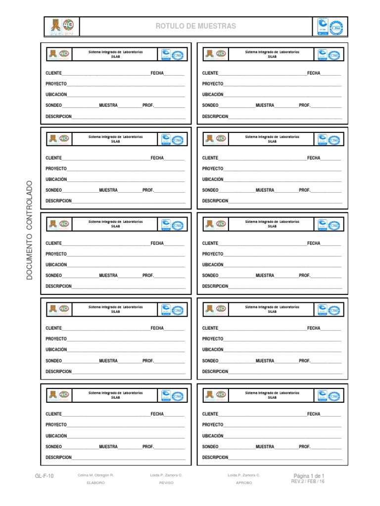 Gl-f-10 Rotulo de Muestras