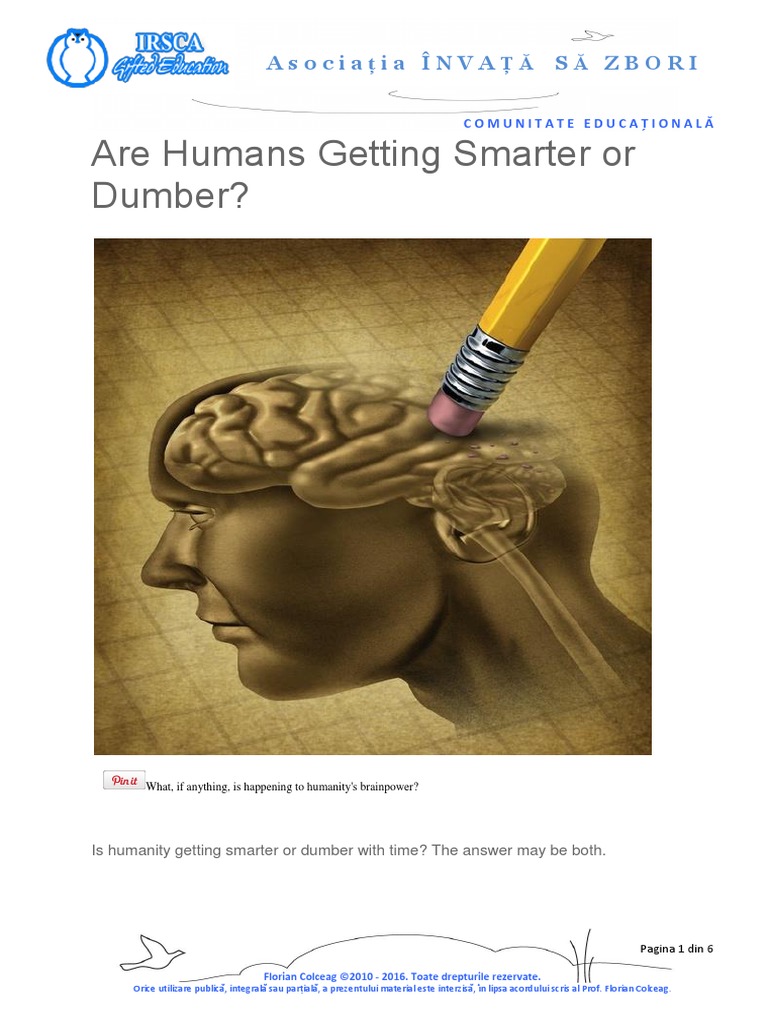 Are Humans Getting Smarter Or Dumber Intelligence Quotient Mental