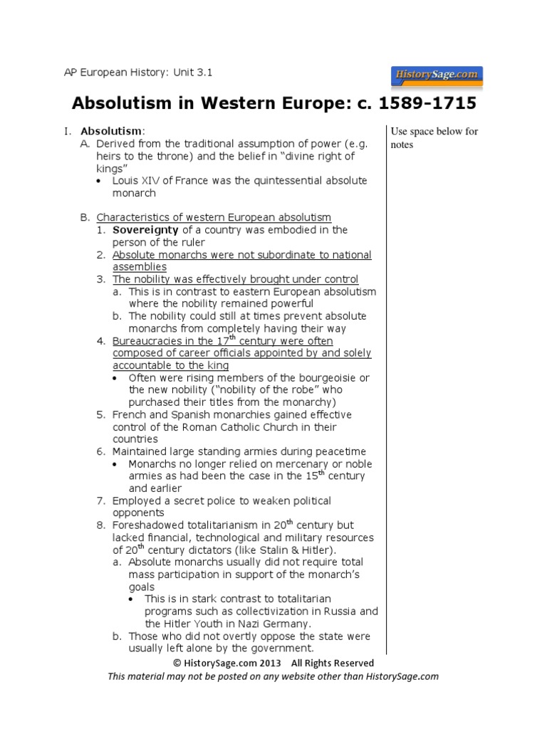 Absolutism in Western Europe | PDF | Louis Xiv Of France | Baroque