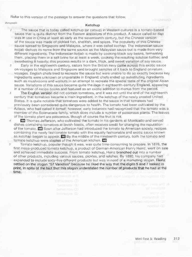 Exercises Reading TOEFL | PDF