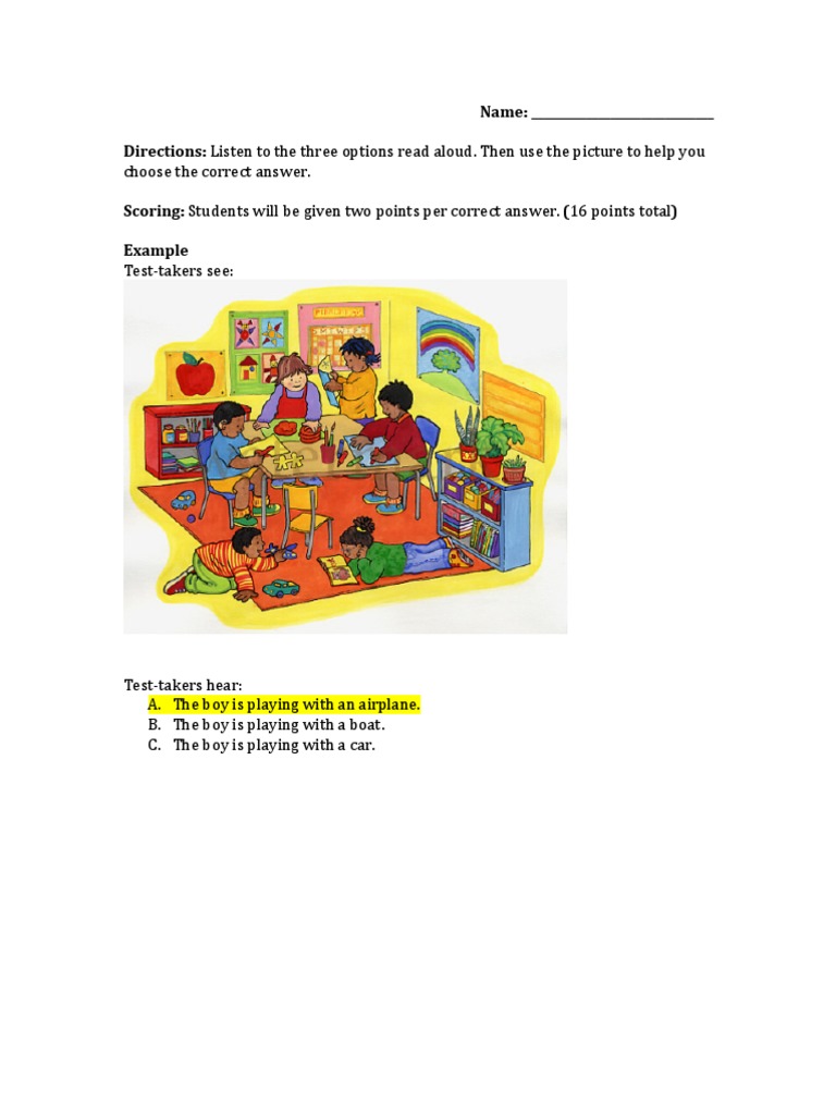 Listening Assessment Pdf