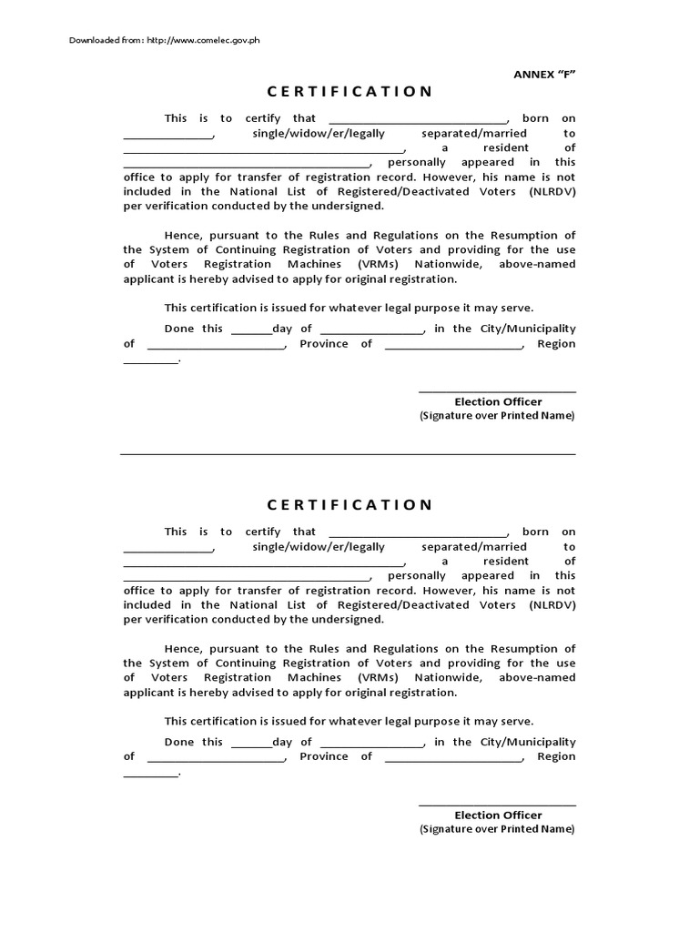 AnnexF ApplicationForm | PDF