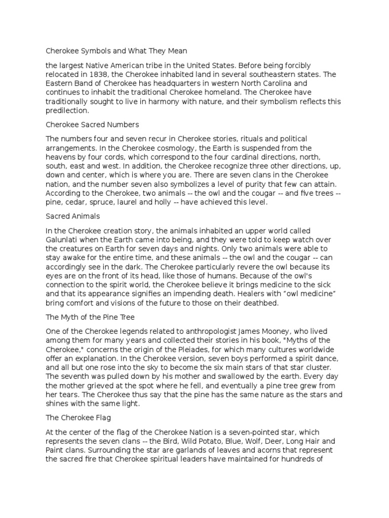 Cherokee Symbols and What They Mean | PDF