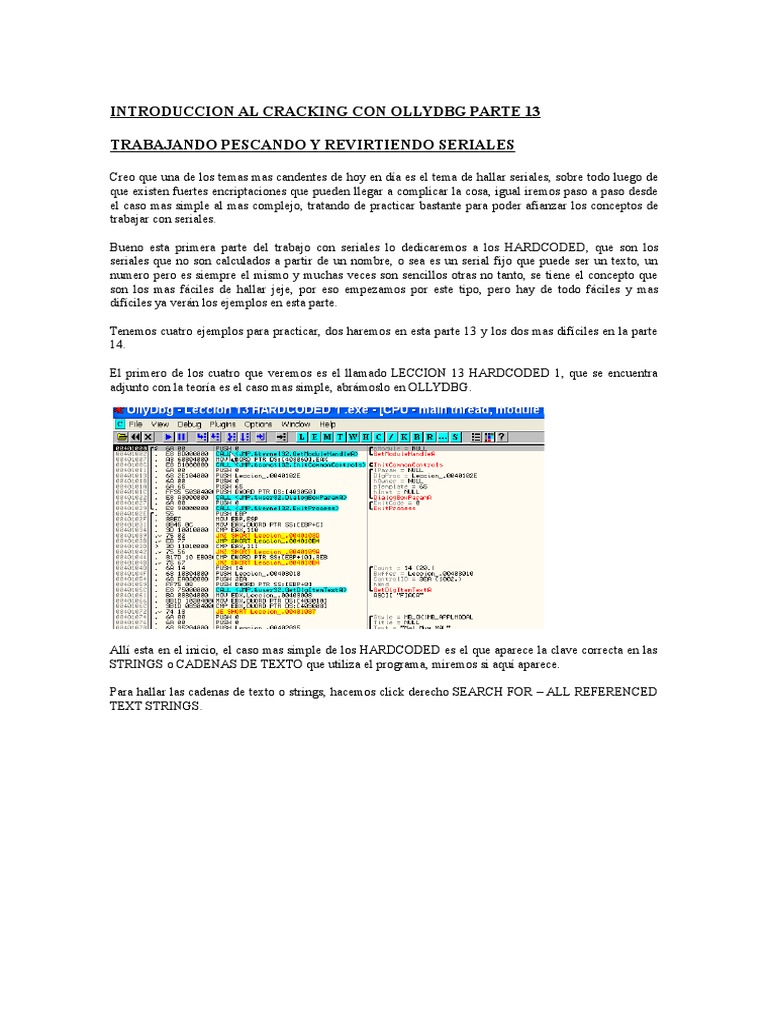 13-Introduccion Al Cracking Con Ollydbg Parte 13 | PDF | Ingeniería de software | Programación ...