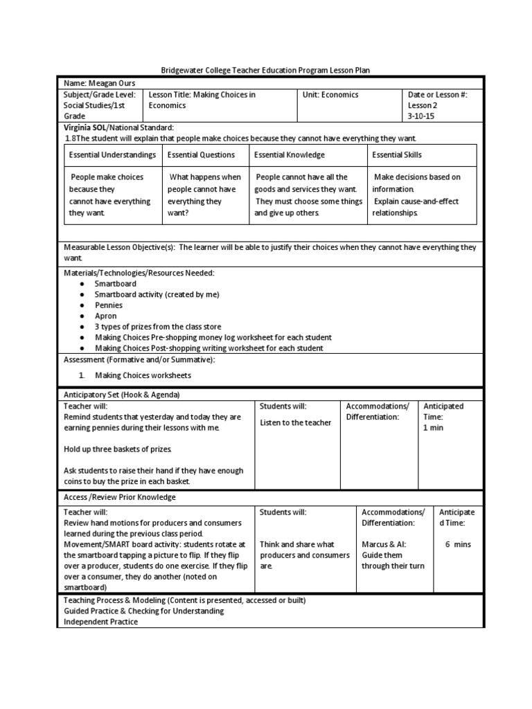 Virginia SOL | PDF | Lesson Plan | Classroom