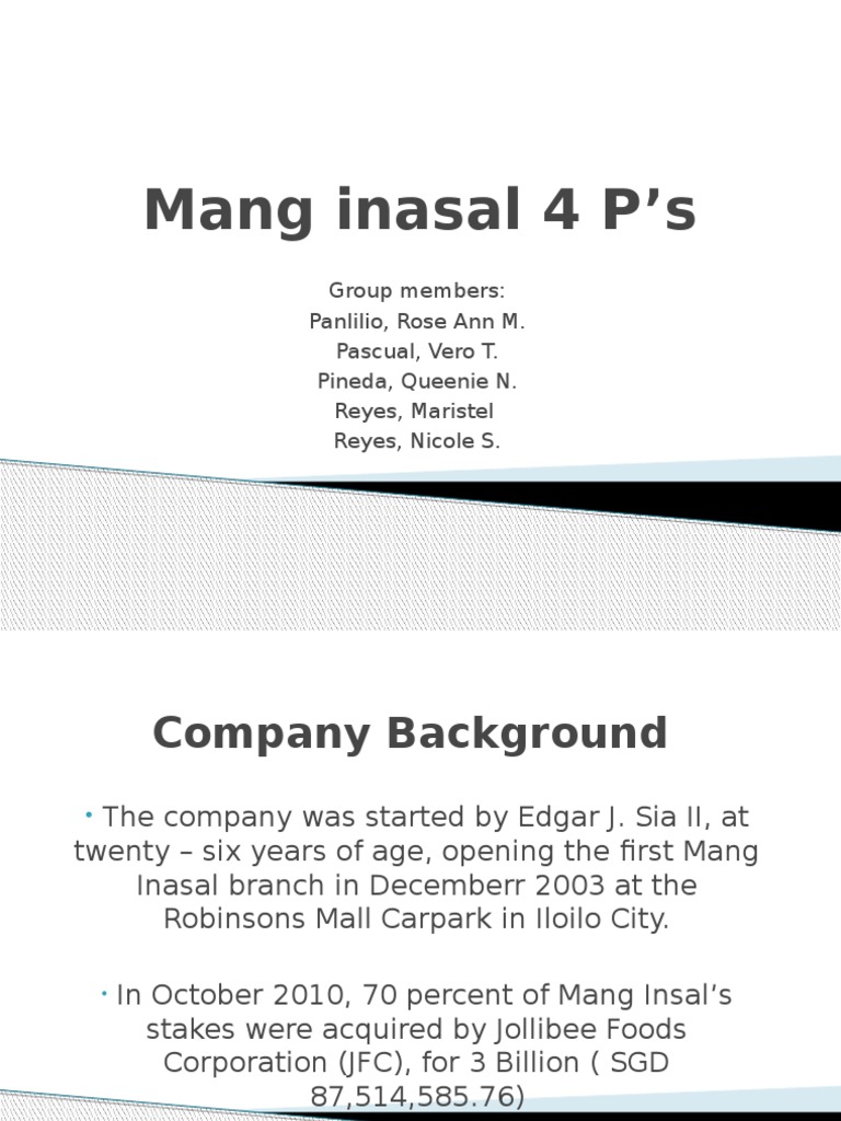 Mang Inasal 4 Ps OCT0216 | Income Statement | Food And Drink