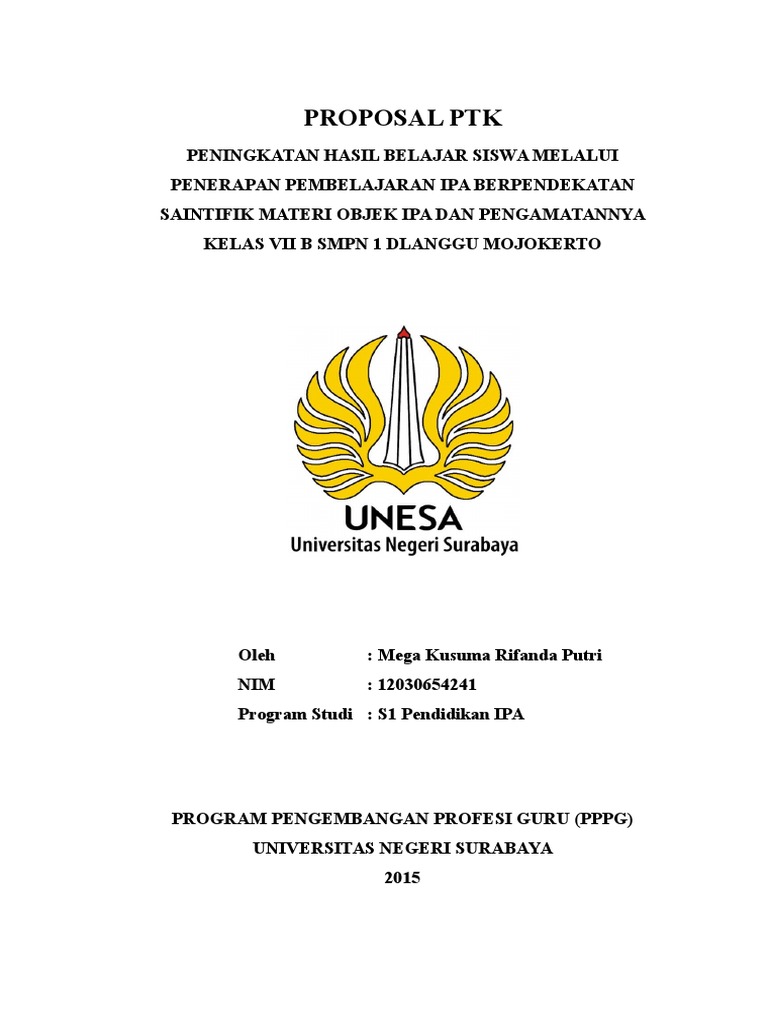 Cover, Halaman Pengesahan PTK | PDF