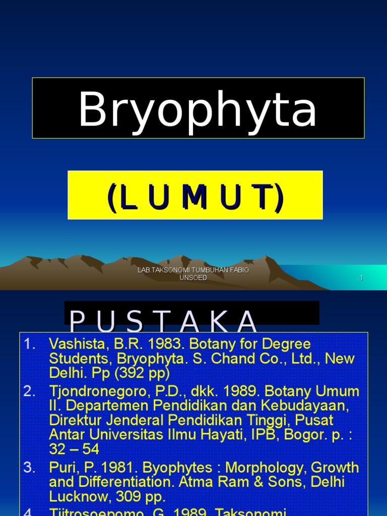 Bryophyta-Ppt 1. | PDF