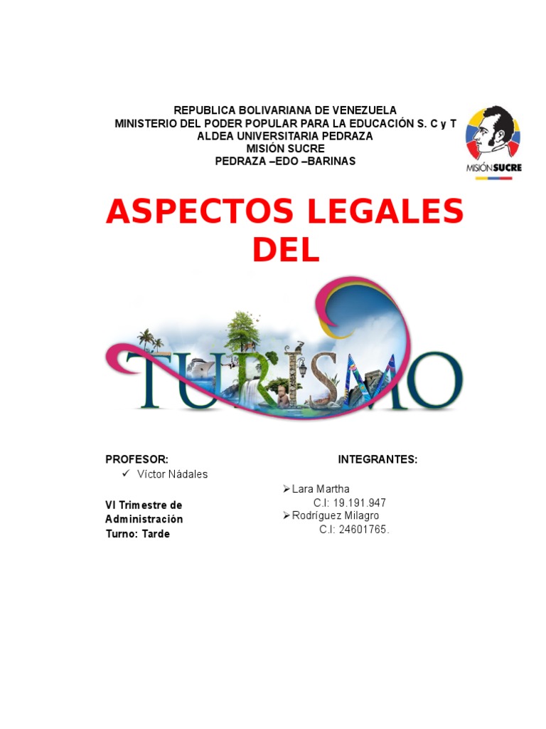 Aspectos Legales Del Turismo | Turismo | Venezuela | Prueba gratuita de ...