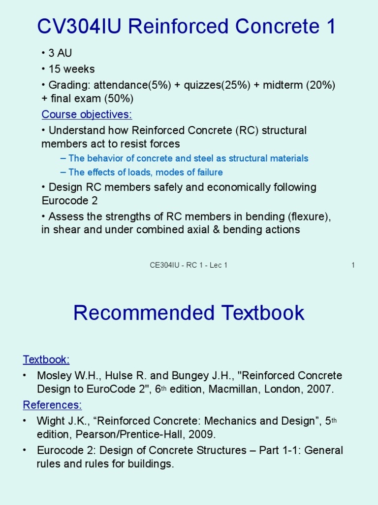Lec 1 Introduction To Reinforced Concrete Design | PDF | Reinforced ...