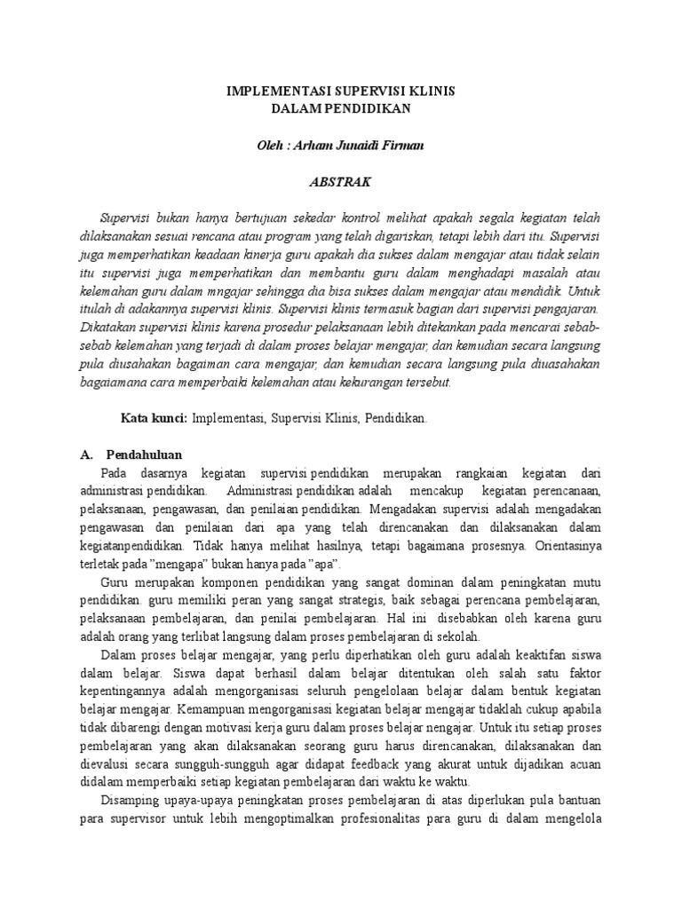 Implementasi Supervisi Klinis | PDF | Karier & Perkembangan | Sains ...