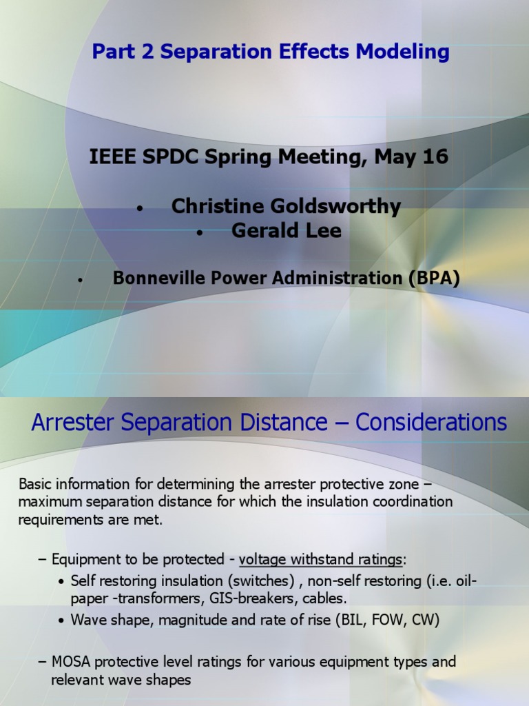 Modeling Arrester Separation Distances for Transmission Lines Using ...