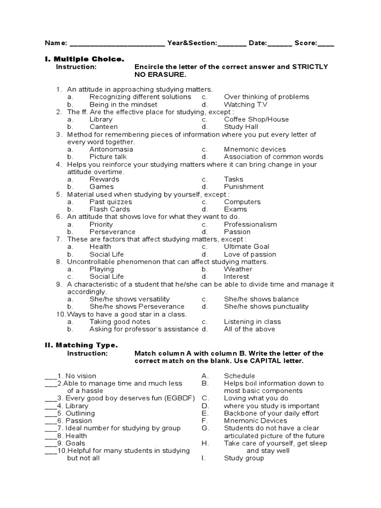 Questionnaire | PDF | Mnemonic | Memory