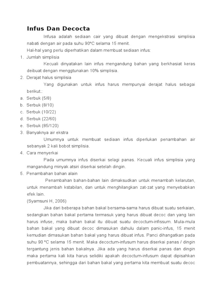Infus Dan Decocta | PDF
