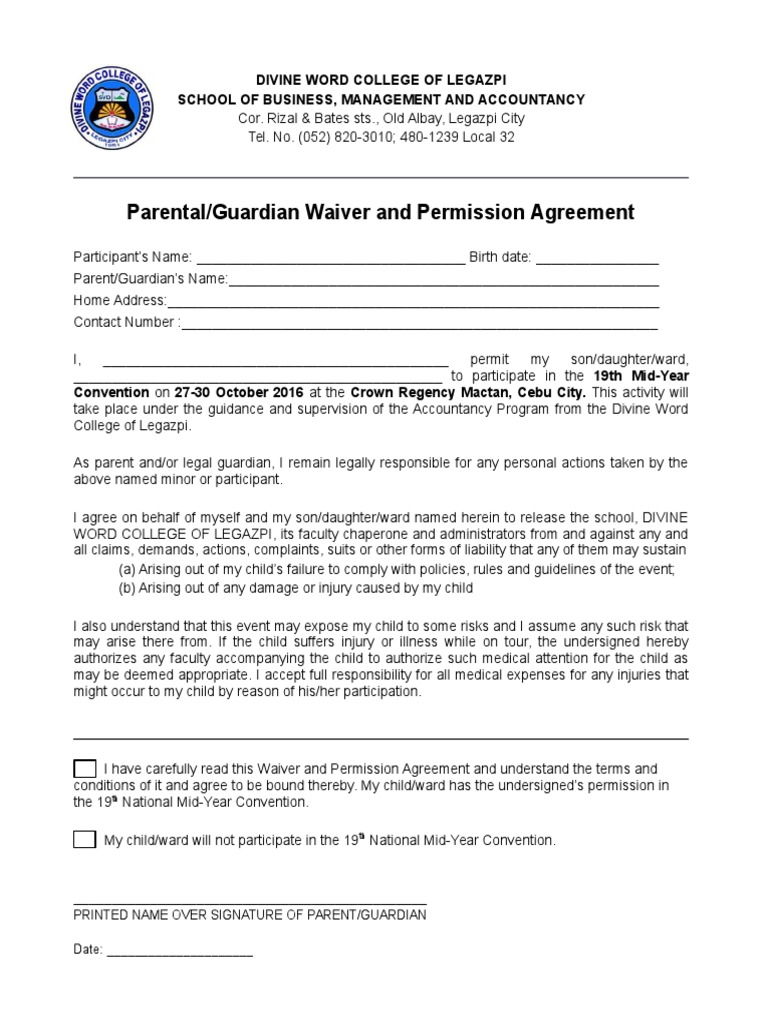 School Waiver | Legal Guardian | Private Law