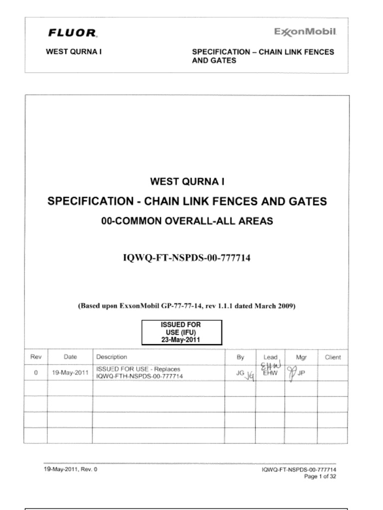 Chain Link Fences and Gates | PDF | Specification (Technical Standard ...