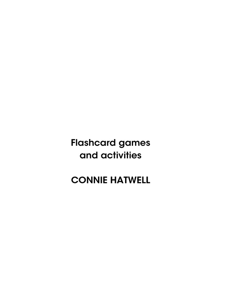 03 Flashcard Games and Activities | PDF