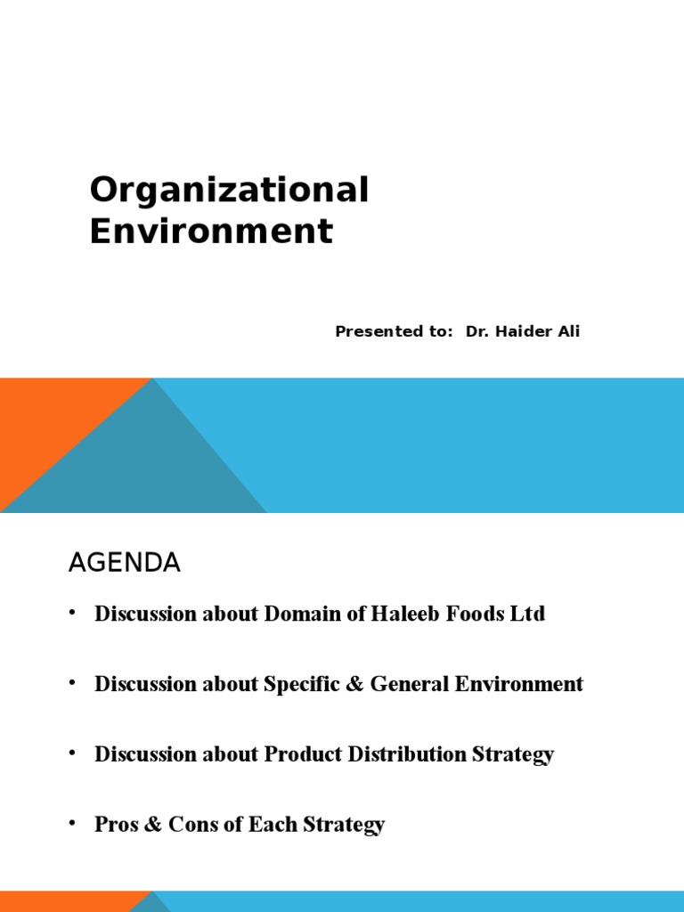 Organizational Environment: Presented To: Dr. Haider Ali | PDF