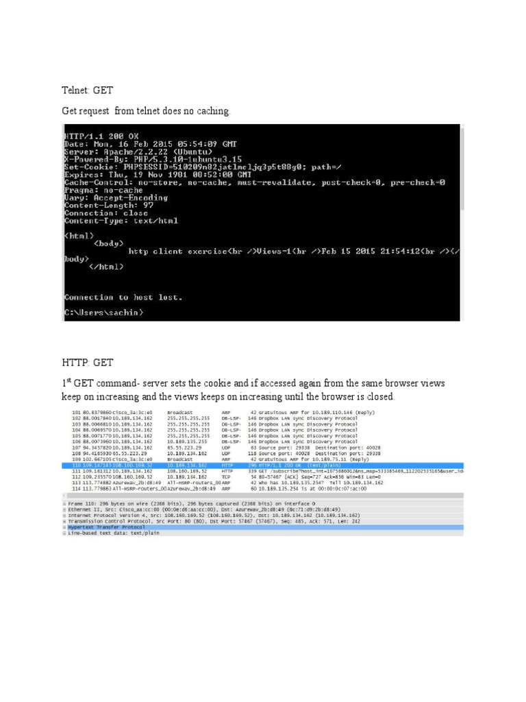 Telnet: GET Get Request From Telnet Does No Caching | PDF