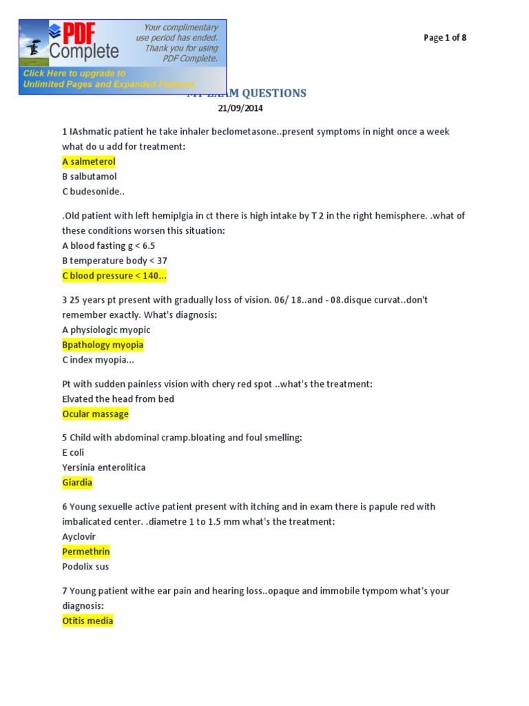 Dha Past Paper | Rtt | Clinical Medicine