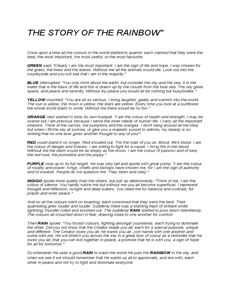 The Story of The Rainbow | PDF | Sky | Rainbow