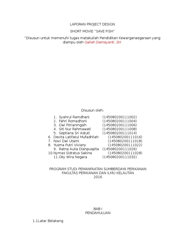 Laporan Project Design | PDF | Sains & Matematika