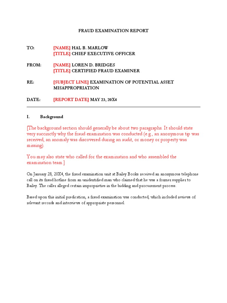 ACFE Fraud Examination Report (Short) | PDF | Fraud | Payments