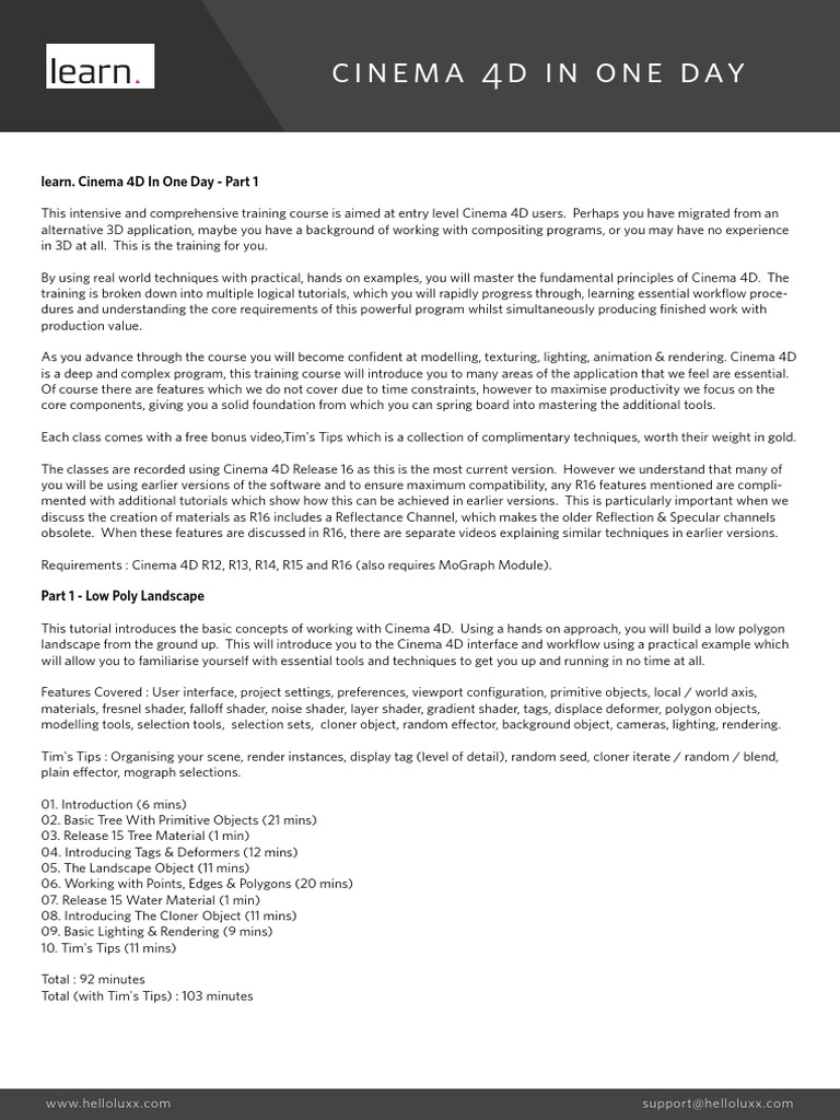 Cinema4d in One Day Part1 | PDF | Rendering (Computer Graphics) | Shader