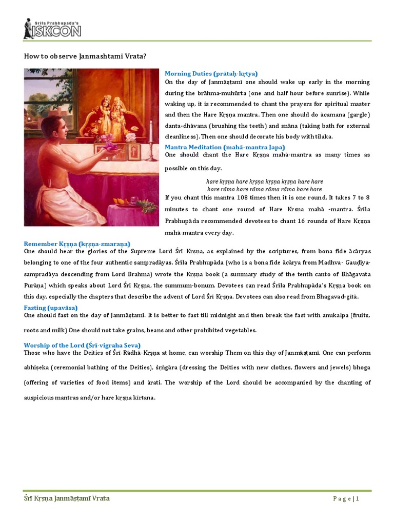 Observing Janmashtami Vrata Guide | PDF | Krishna | Hinduism
