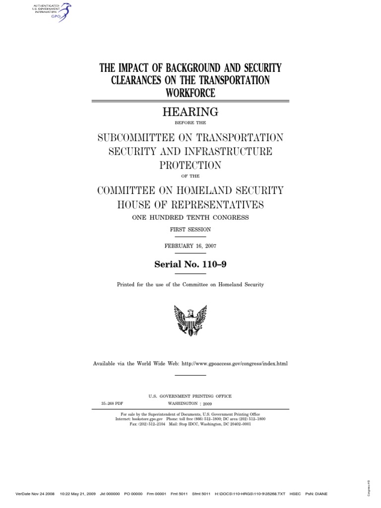 Impact of Security Clearances on Transportation | PDF | Background ...