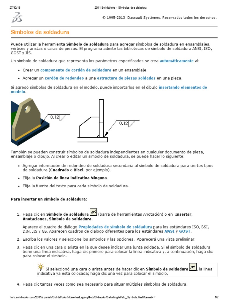 2011 SolidWorks - Símbolos de Soldadura | PDF | Arte | Informática
