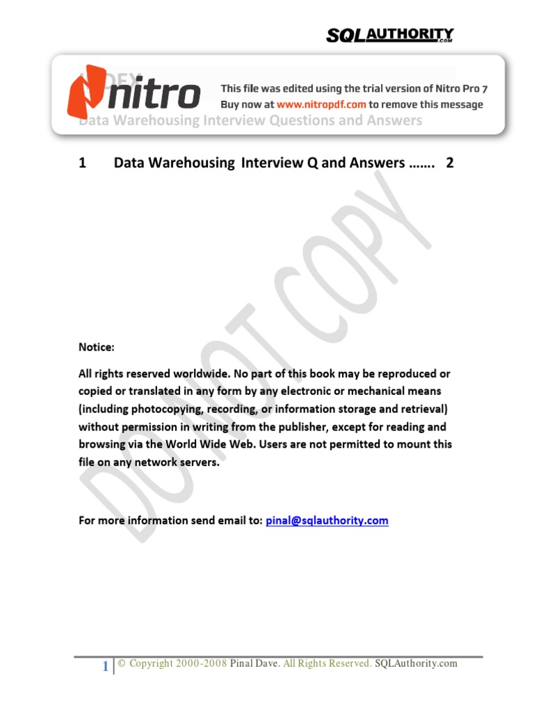 DataWarehousing Interview Questions Answers PDF | PDF | Data Warehouse ...
