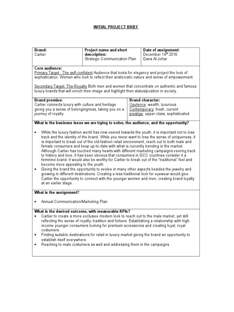Cartier Initial Brief | PDF