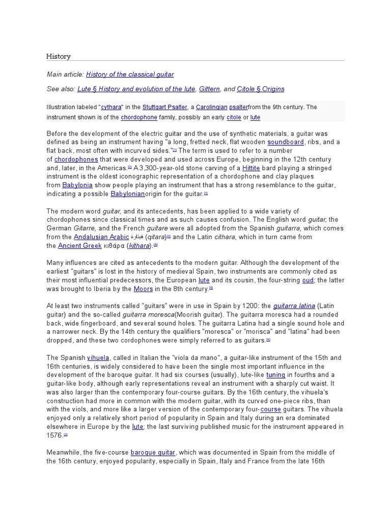 History: History of The Classical Guitar Lute History and Evolution of ...