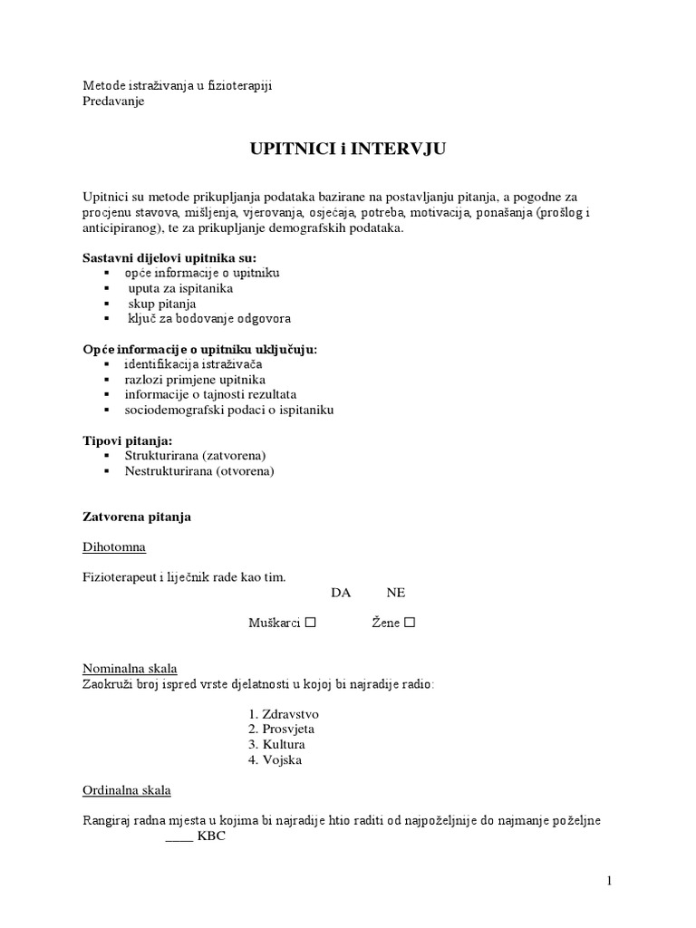 4 Upitnici PDF | PDF