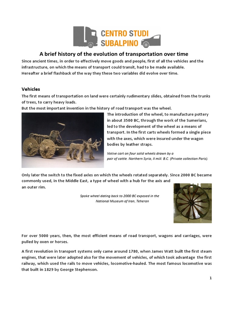 Evolution of Transportation History | PDF | Wheel | Rail Transport