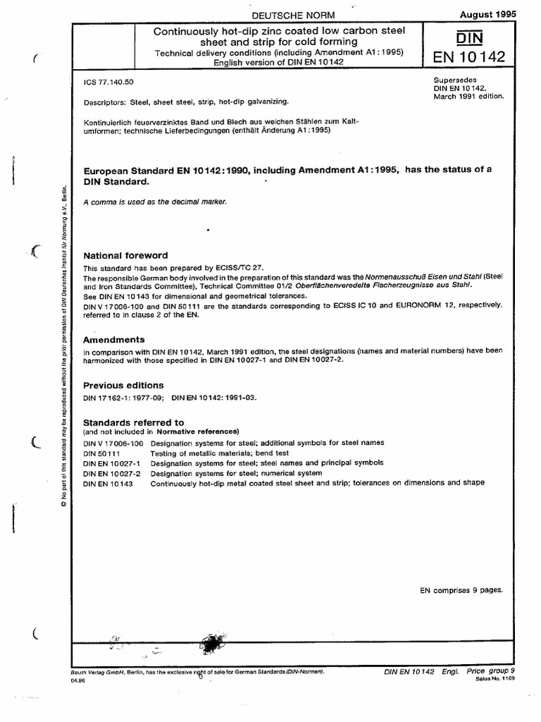 Din en 10142 PDF | PDF