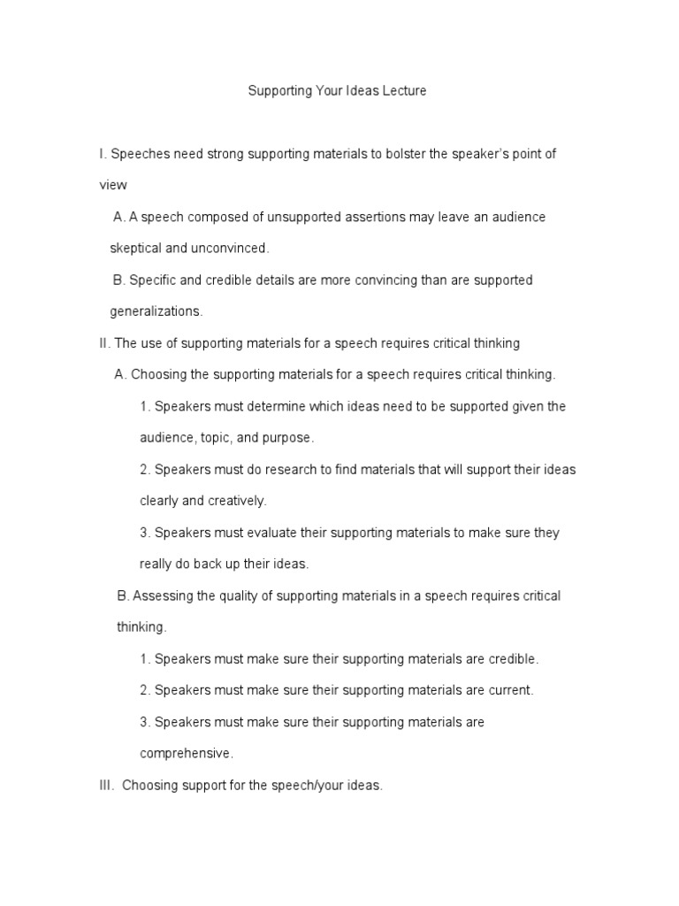 Supporting Your Ideas Lecture | PDF | Expert | Statistics