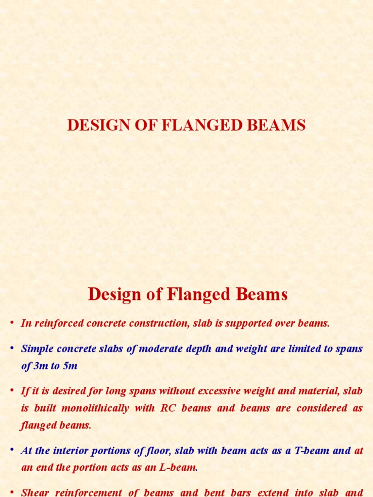 Flanged Beam Design Principles | PDF | Beam (Structure) | Solid Mechanics