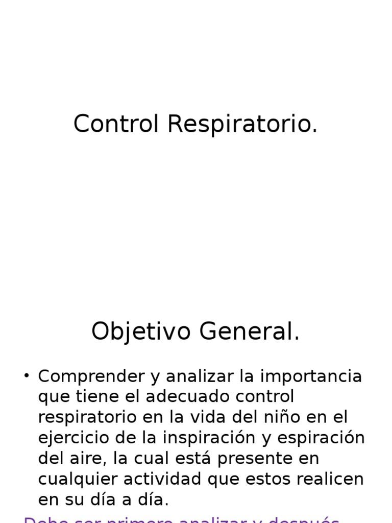 Control del Respiratorio en Niños | PDF | Respiración | Sistema ...