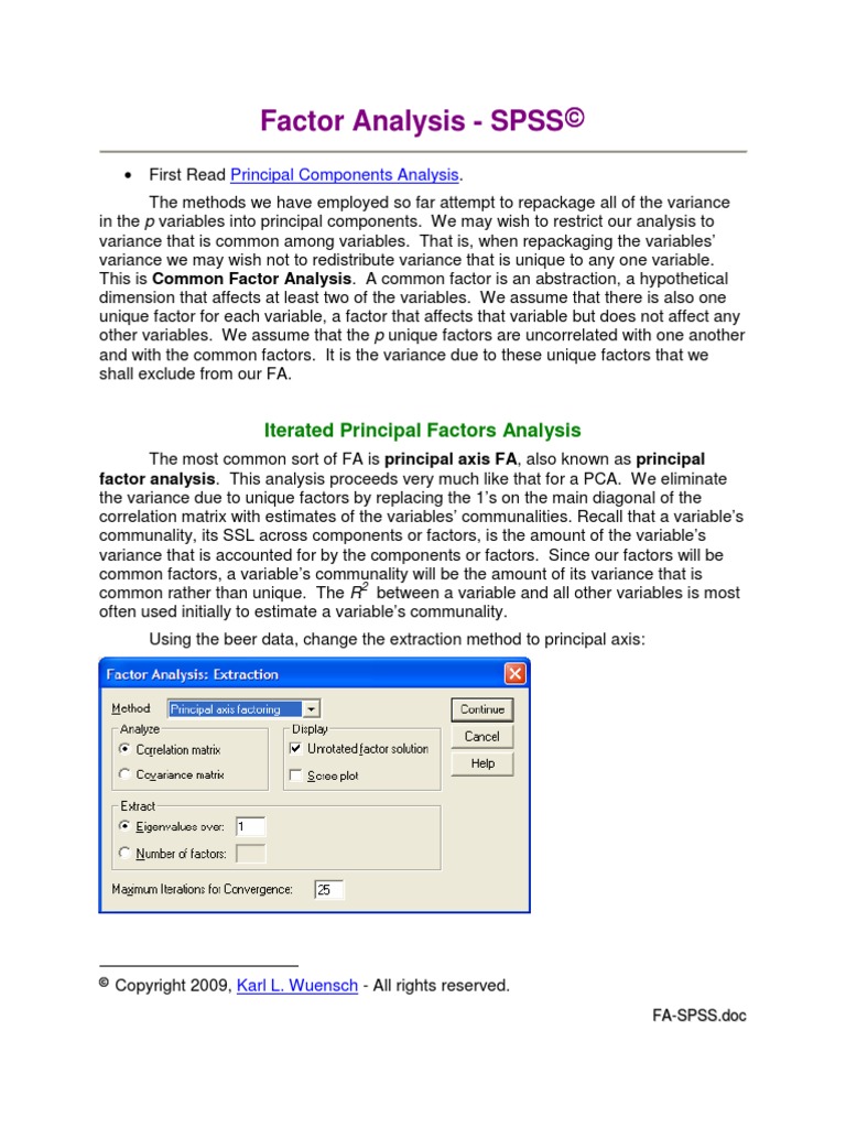 Factor Analysis - Spss | PDF | Factor Analysis | Principal Component ...