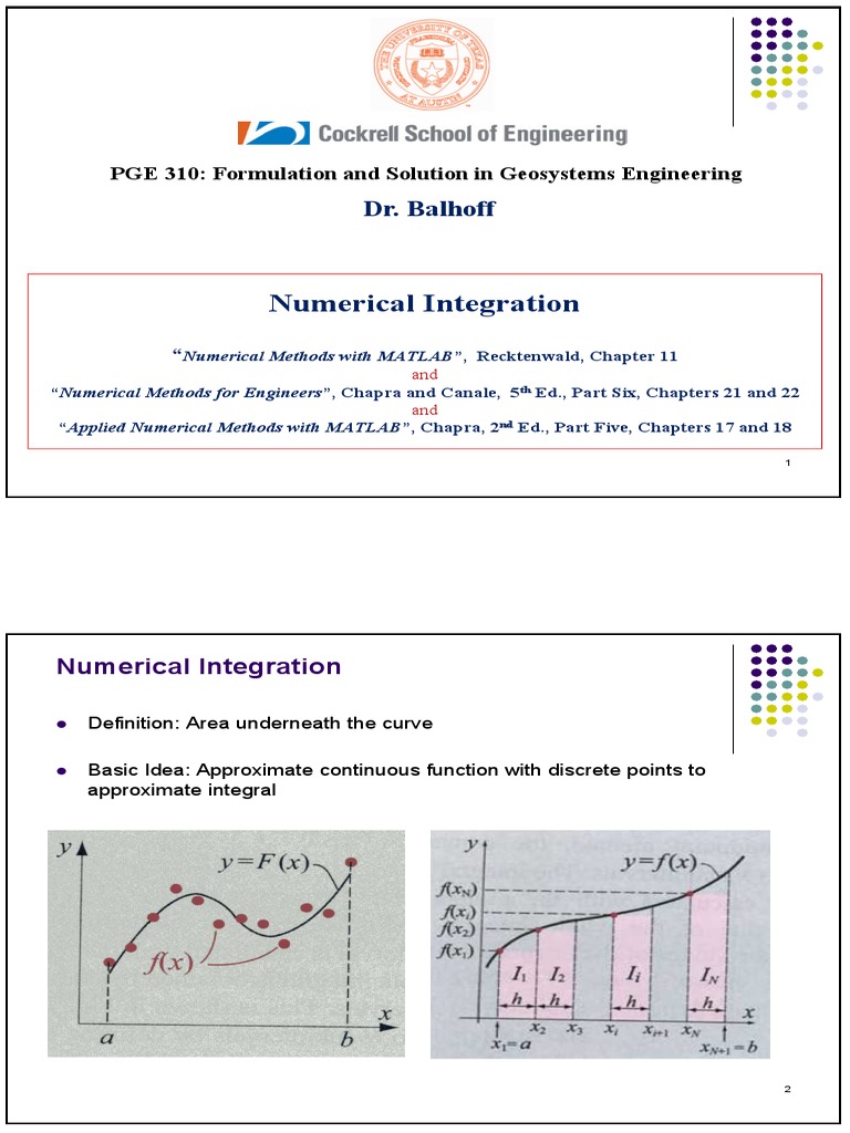 Numerical Integration | PDF | Integral | Numerical Analysis Numerical Integration | PDF | Integral | Numerical Analysis