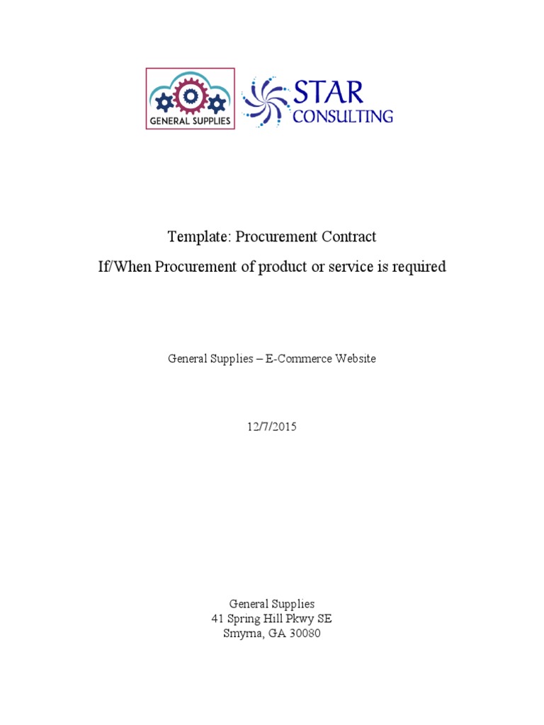 Procurement Contract Template Sample | PDF | Indemnity | Invoice