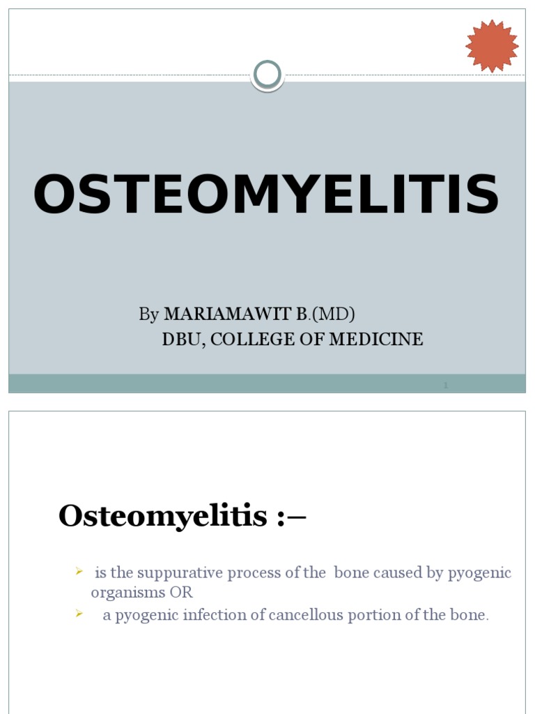 Osteomyelitis Lecture Note | PDF | Medical Specialties | Clinical Medicine