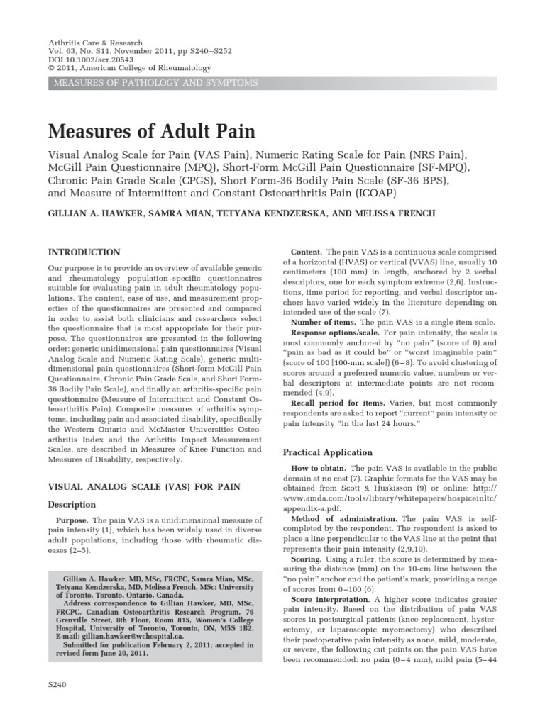 Pain Measurement PDF | PDF | Pain | Validity (Statistics)