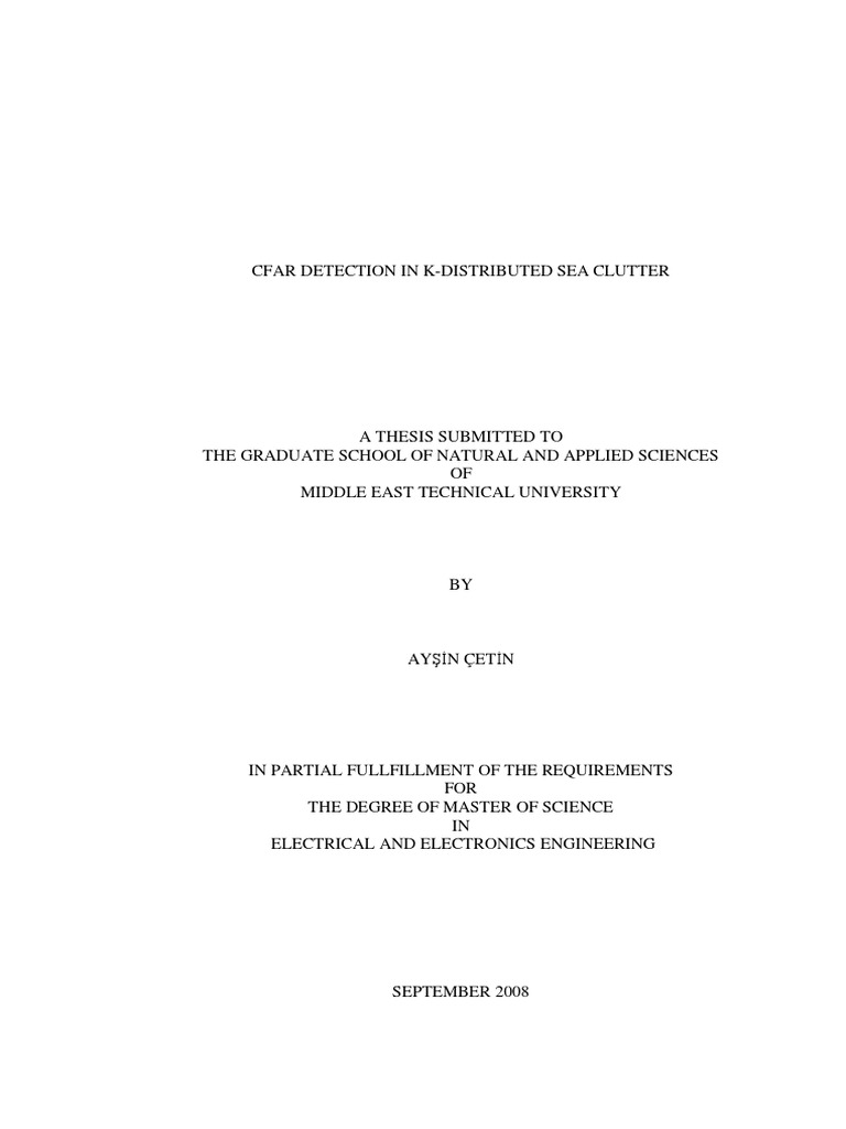 Cfar Detection In K Distributed Sea Clutter Download Free Pdf Correlation And Dependence