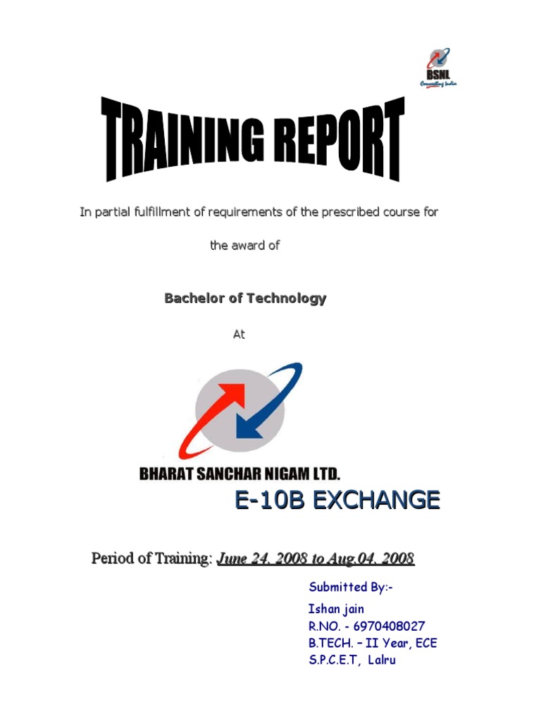 BSNL (Training Report) | PDF | Telephone Exchange | Power Inverter